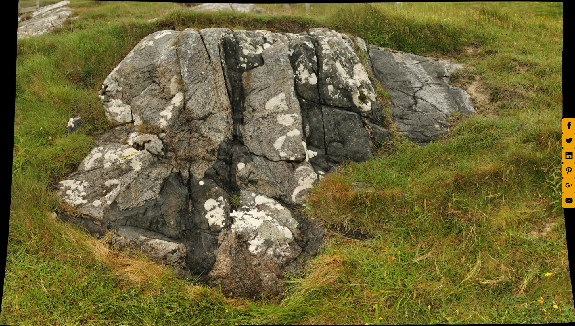 Margin of a Scourie dike (contact w/ host rock: Lewisian gneiss)