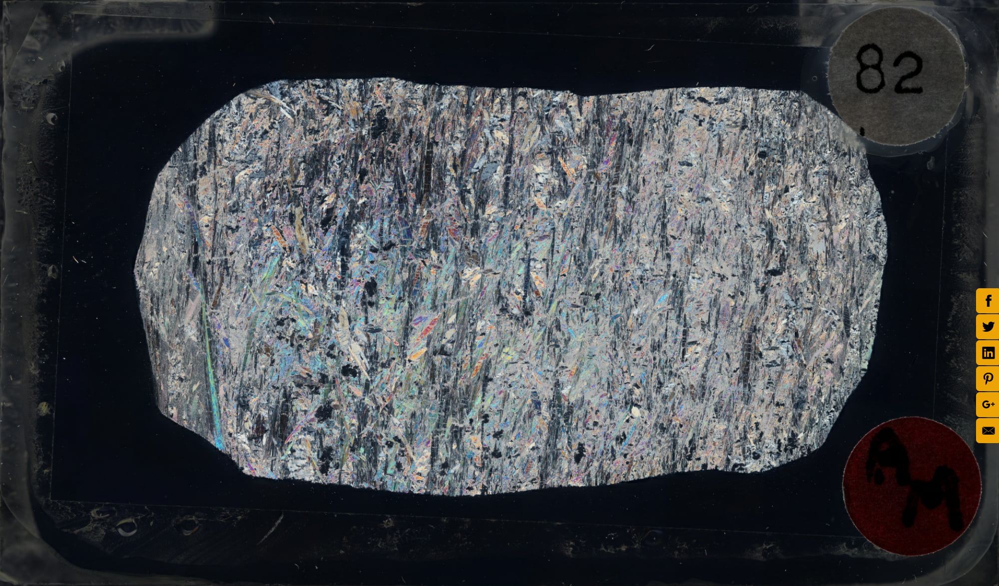 Talc tremolite schist, crossed polars