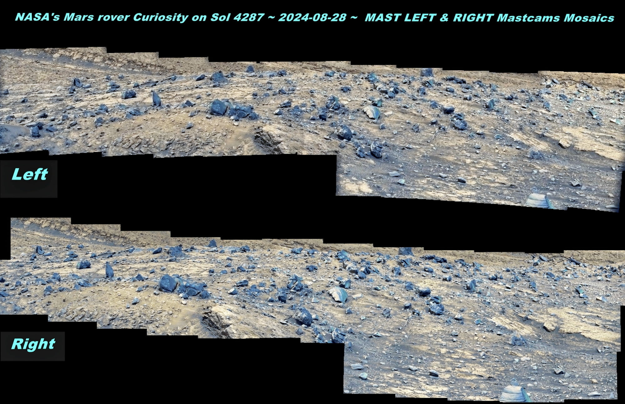 Curiosity on Sol 4287 MAST LEFT & RIGHT