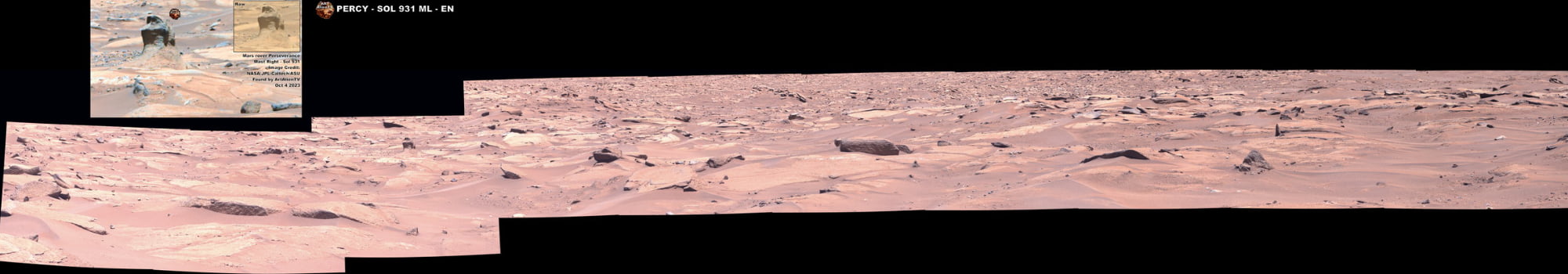 Perseverance SOL 931_ML (EN 40) Column - ArtAlienTV-Gigapans