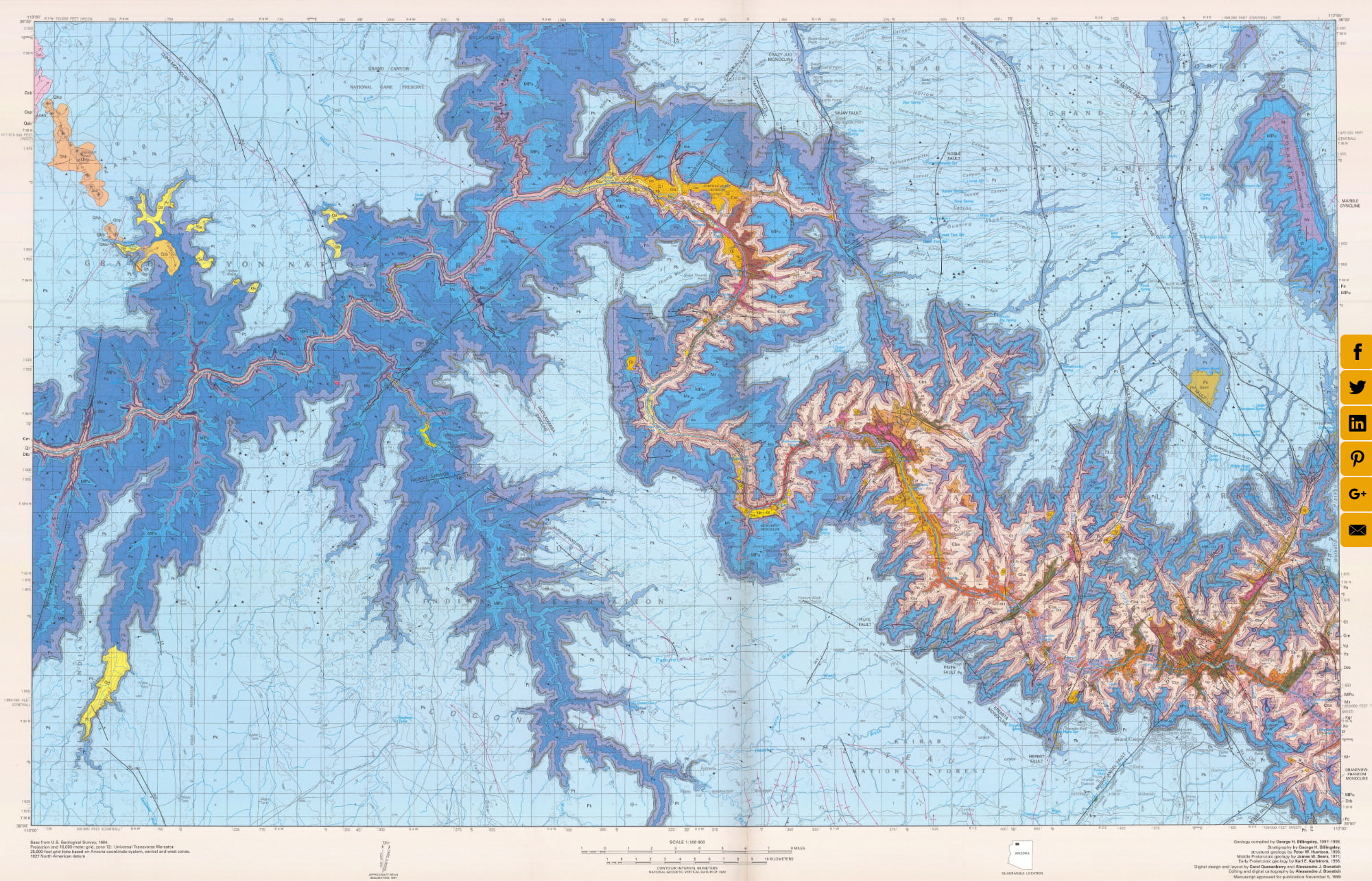 Geologic map of the Grand Canyon, Arizona