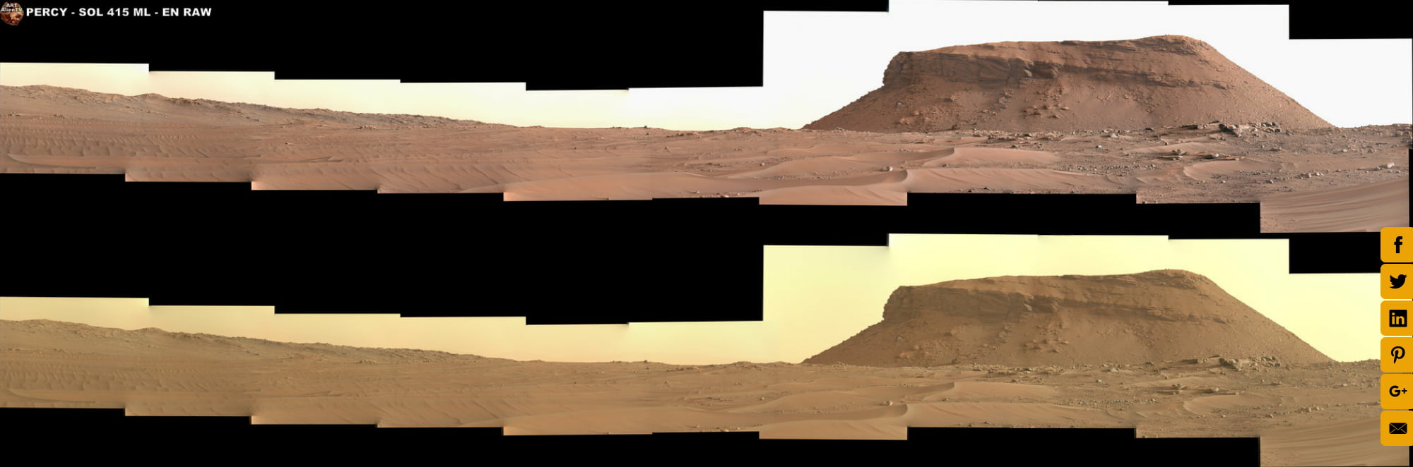Perseverance SOL 415 ML (EN RAW) The Kodiak - ArtAlienTV-Gigapans