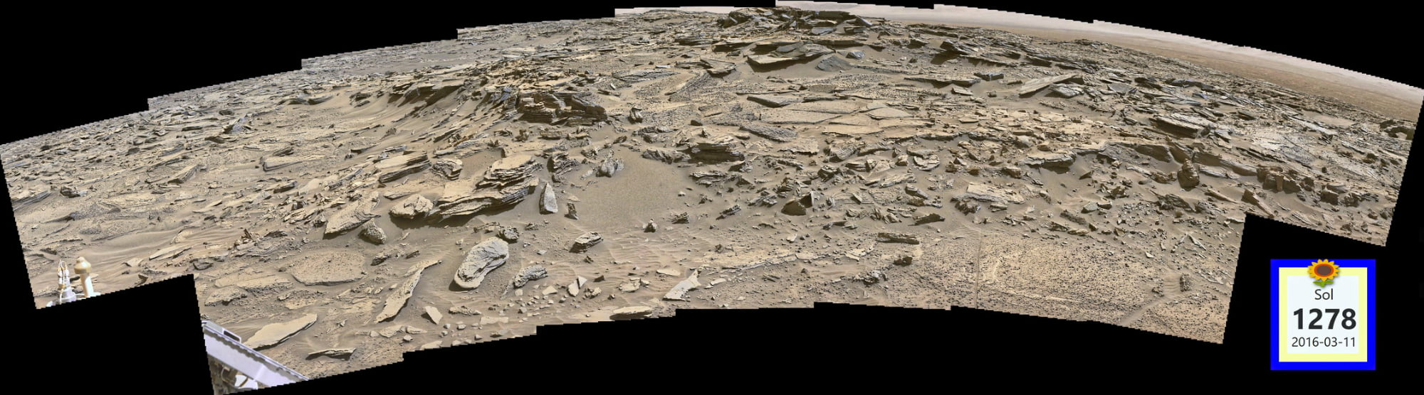 Mars Curiosity rover sol 1278ML mast left