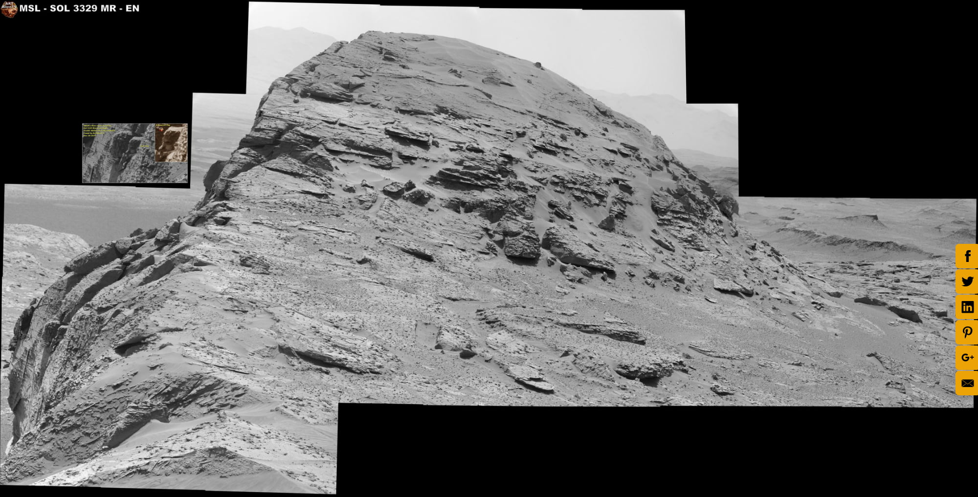 MSL SOL 3329 MR (EN) Cliff Head - ArtAlienTV-Gigapans
