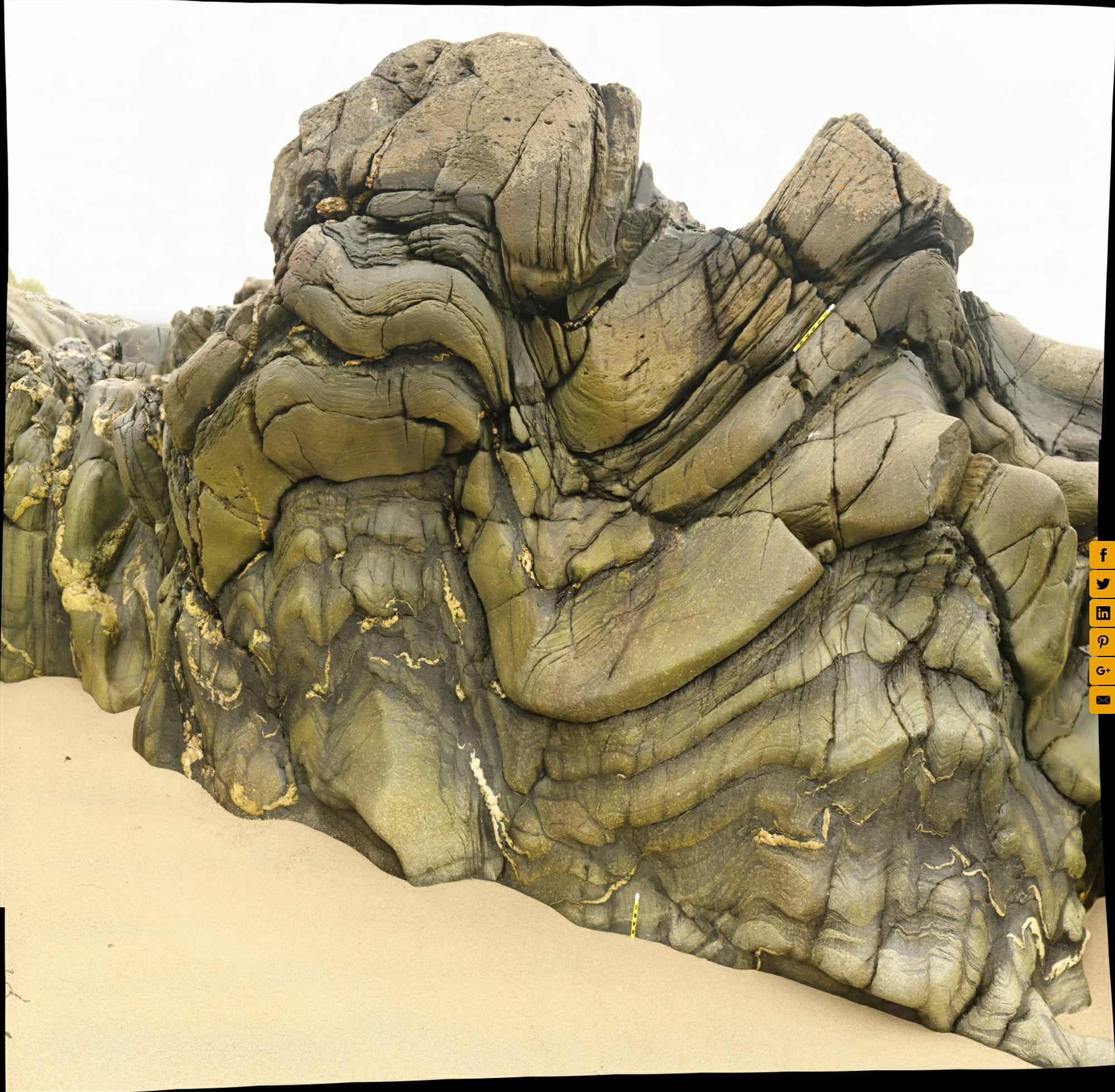 Folded turbidites at Saligo Bay, Islay, Scotland.