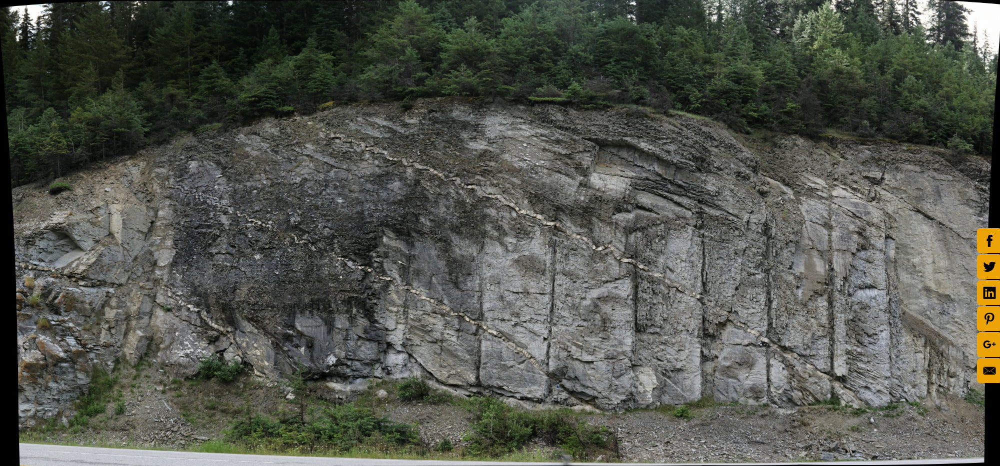 Carbonatite dikes cutting across Chancellor Group slate, Yoho National ...