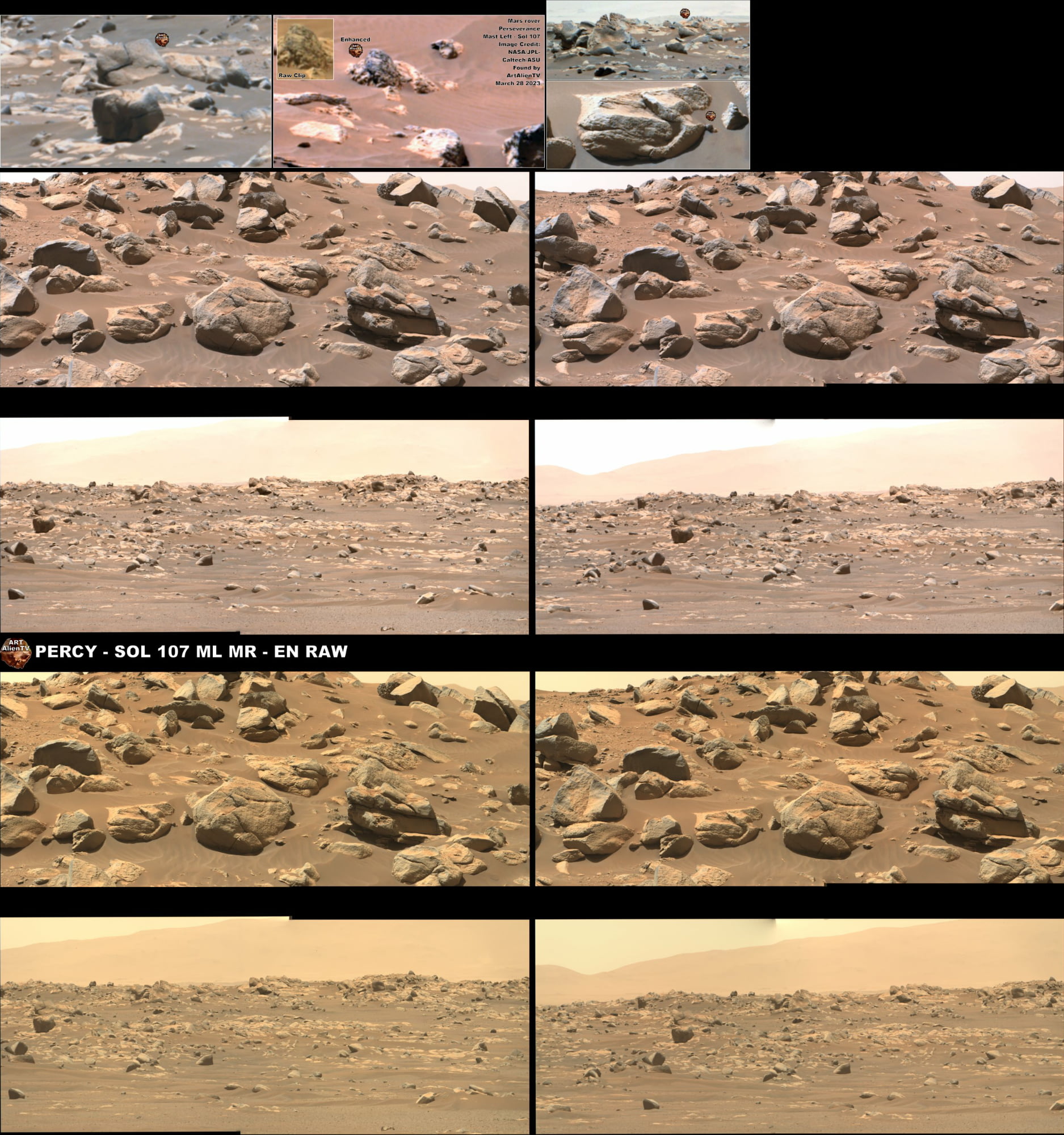 Perseverance SOL 107 ML MR (EN RAW) The Mars Falcon - ArtAlienTV-Gigapans