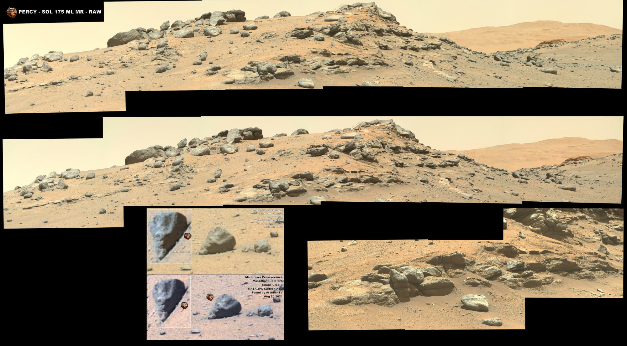 Perseverance SOL 175 ML MR (RAW 40) Anunnaki Statue - ArtAlienTV-Gigapans