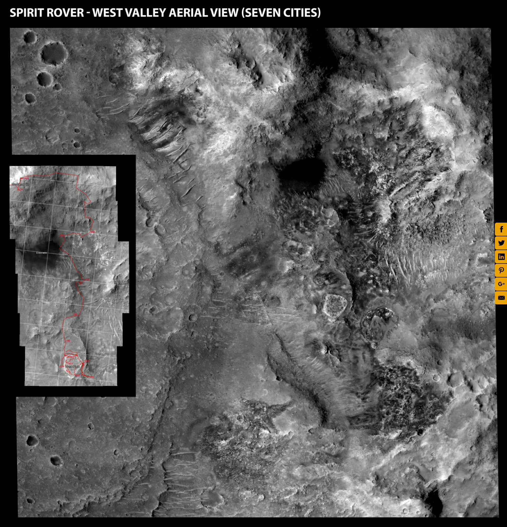SPIRIT ROVER - WEST VALLEY AERIAL VIEW -SEVEN CITIES