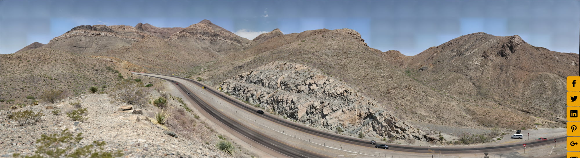 Castner Marble roadcut in Franklin Mountains