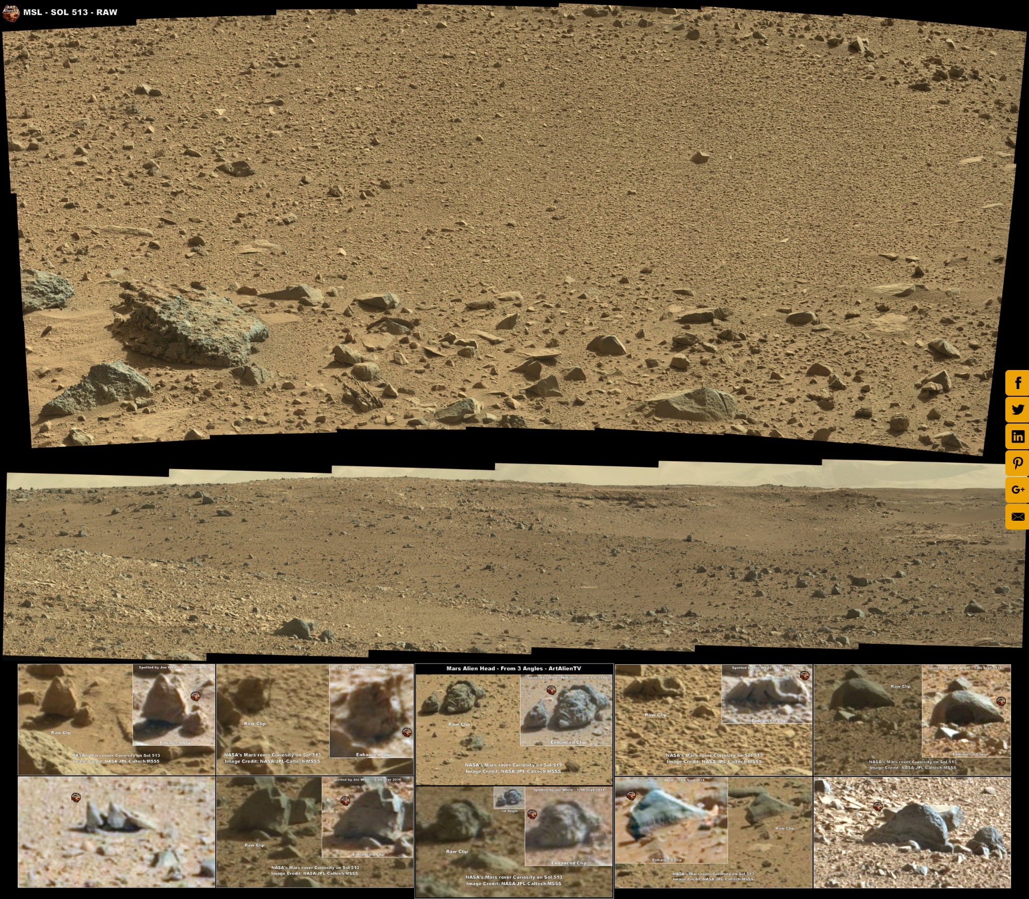 MSL SOL 513 (RAW) Mars Humanoids + Animals 1 - ArtAlienTV-Gigapans