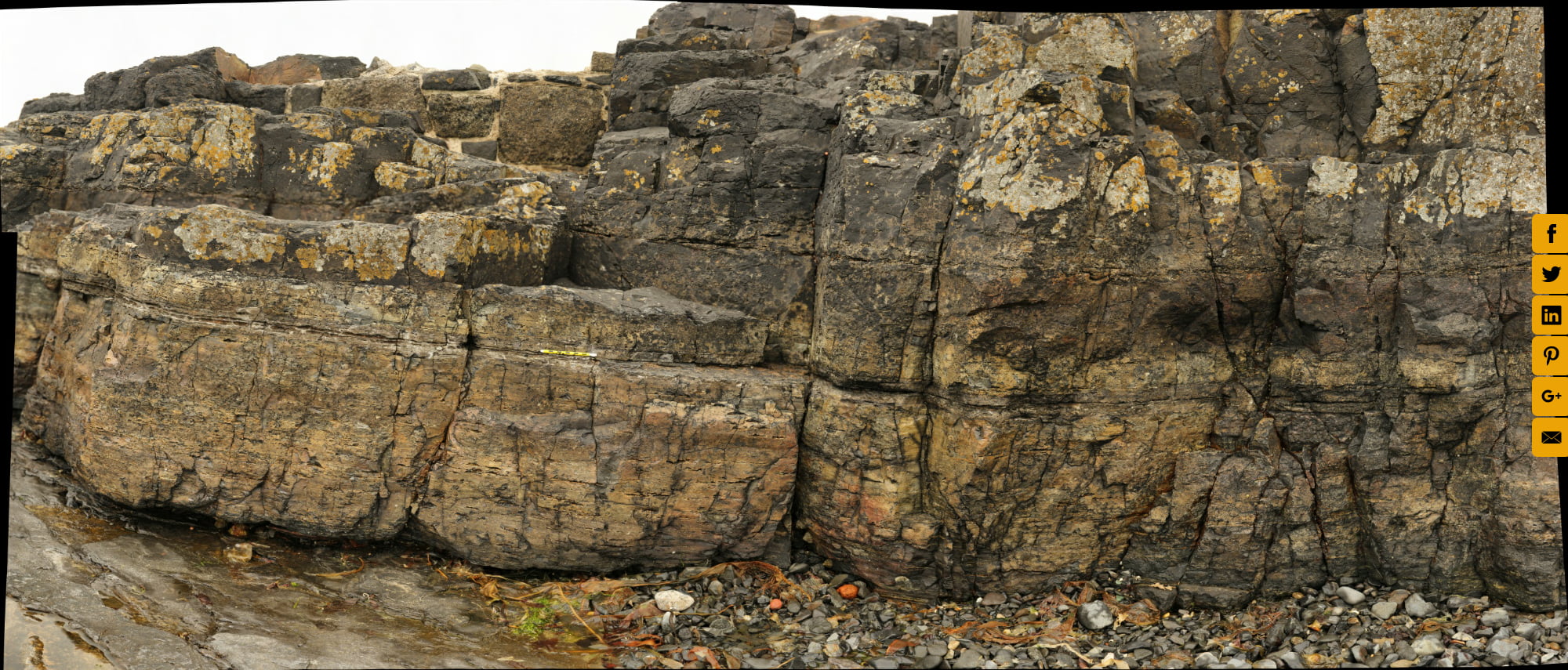 Portrush: hornfels (contact metamorphosed Lias shale) above Portrush ...