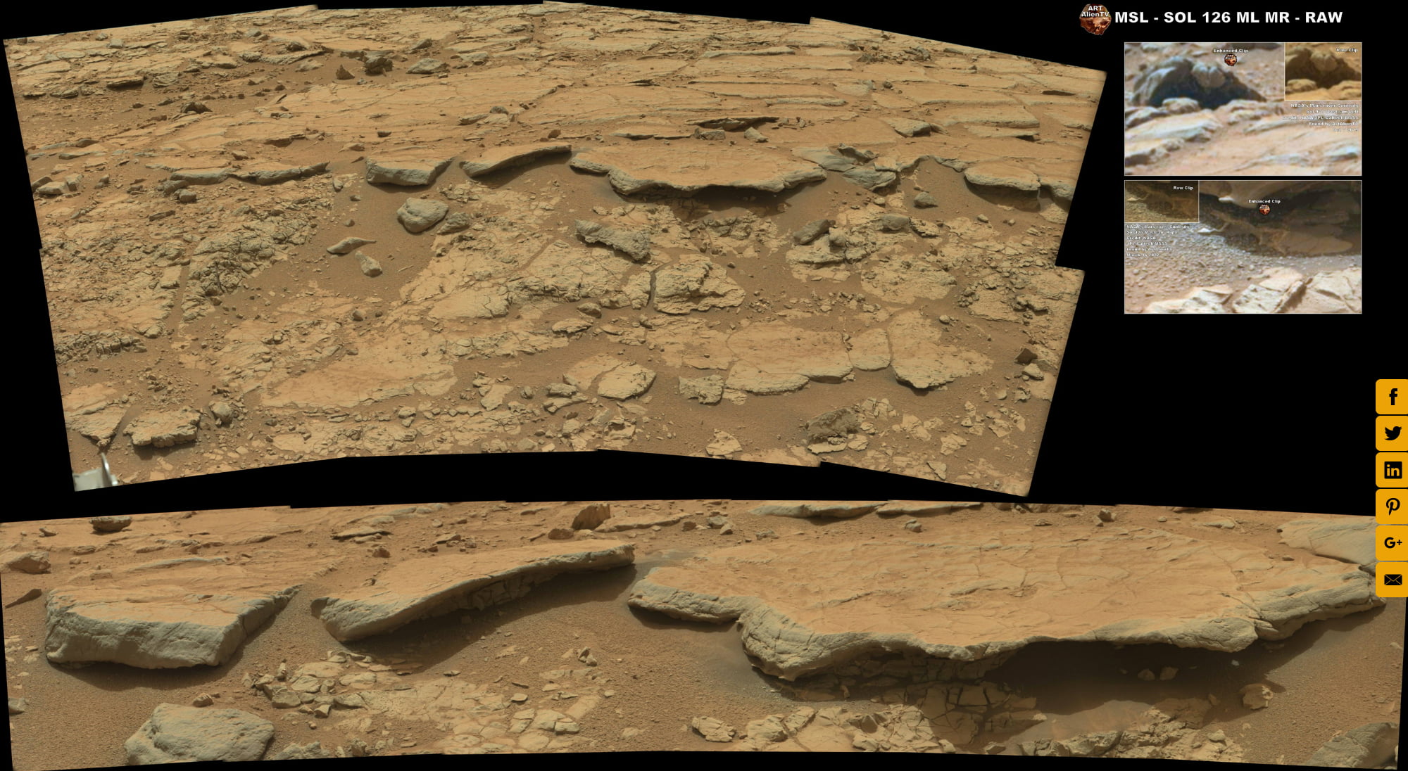 MSL SOL 126 ML MR (RAW) Mars Frog and Fungus Among Us - ArtAlienTV-Gigapans
