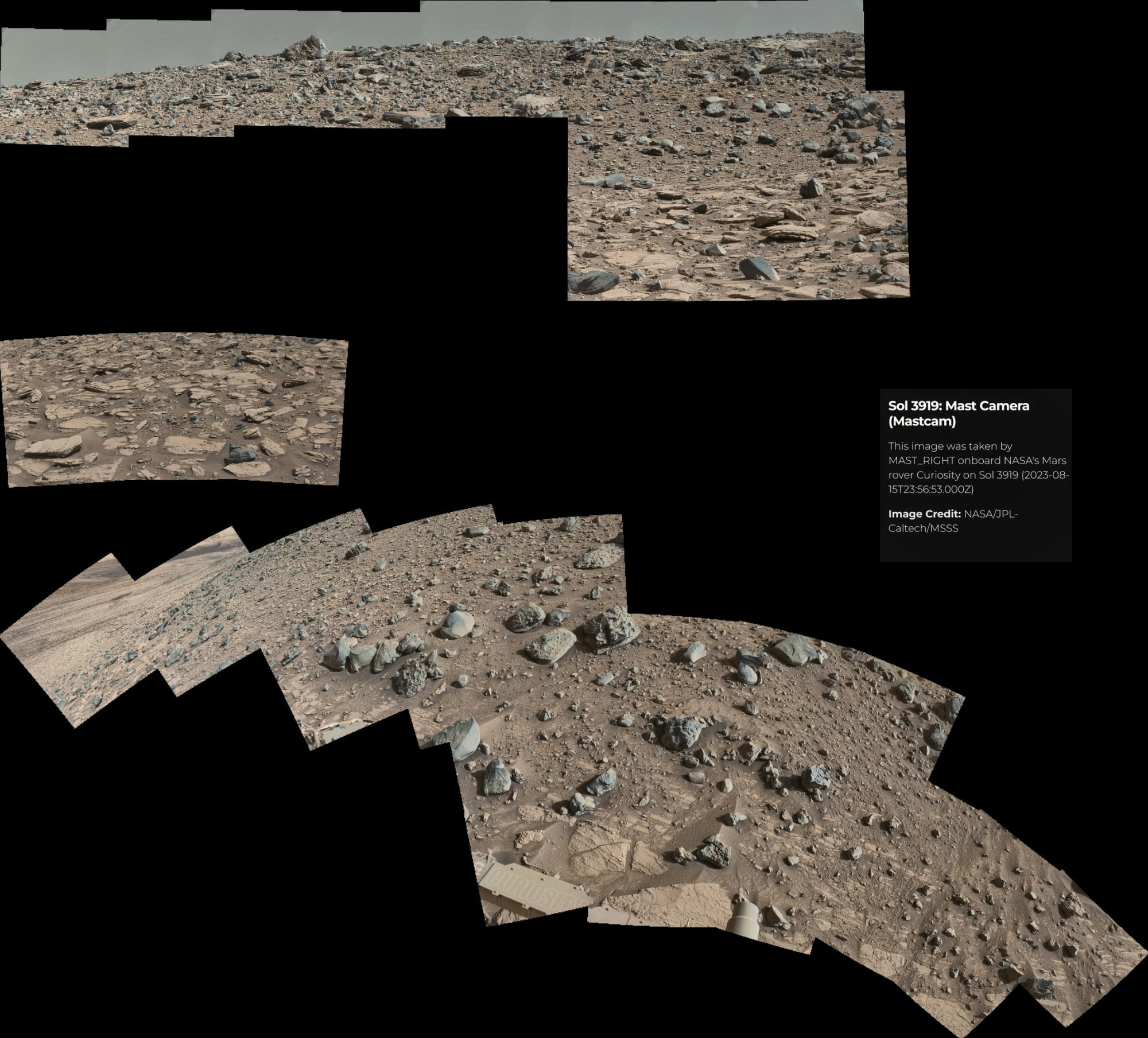 Mars Curiosity rover sol 3919MR