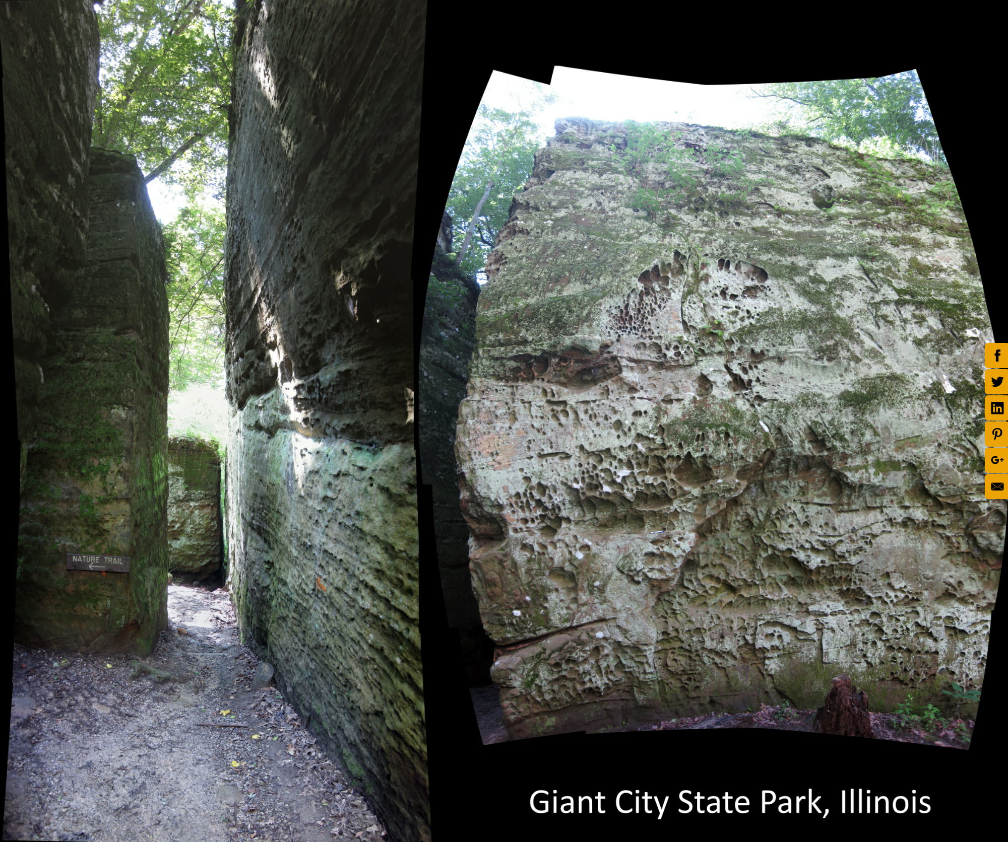 Two views of Giant City State Park, Illinois