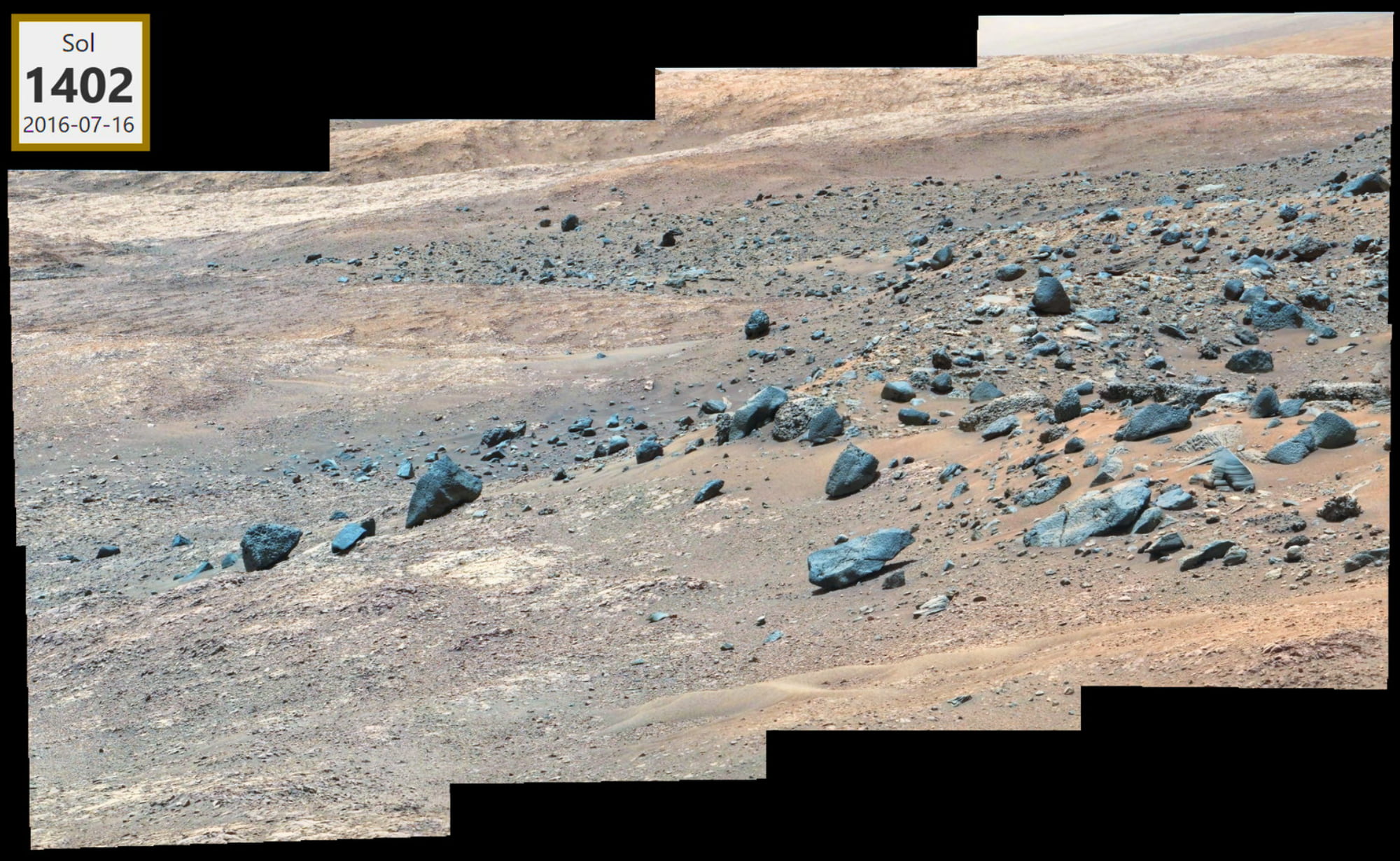 Mars Curiosity rover sol 1402MR
