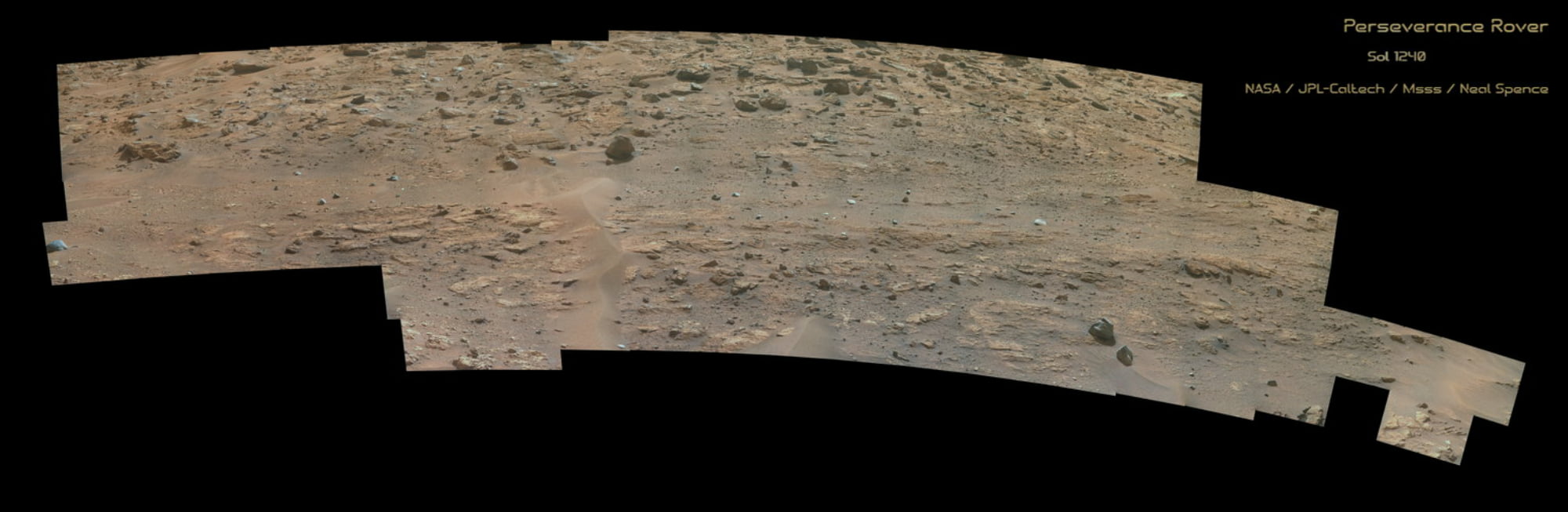 Perseverance Rover - Sol 1240 - MastcamZ (108 images stitched) xl