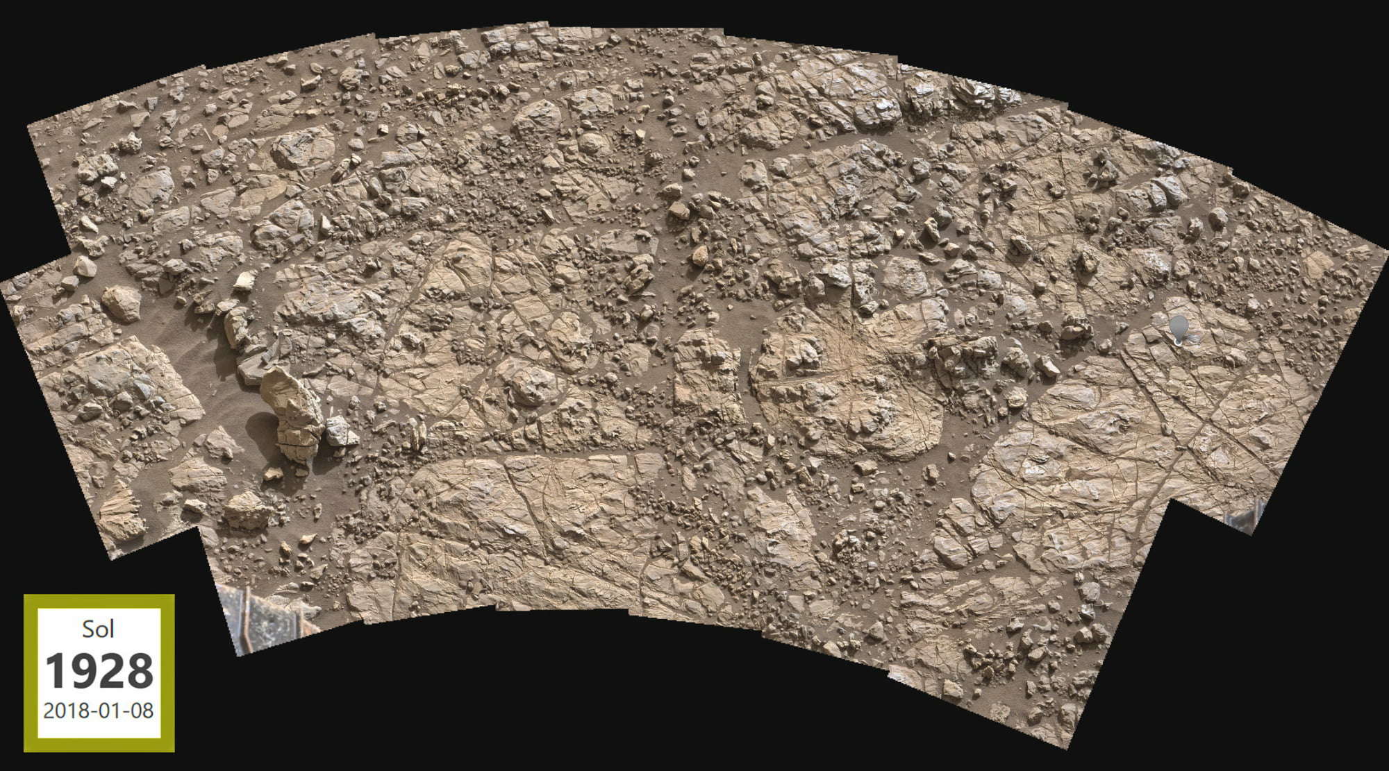 Mars Curiosity rover sol 1929MR