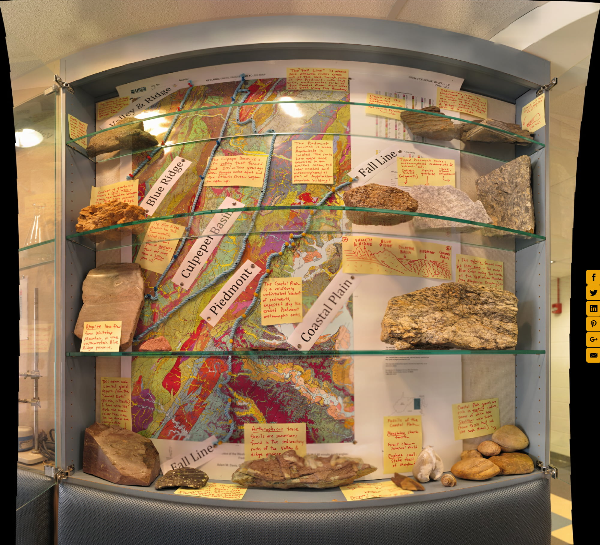 "Geologic provinces of northern Virginia" display