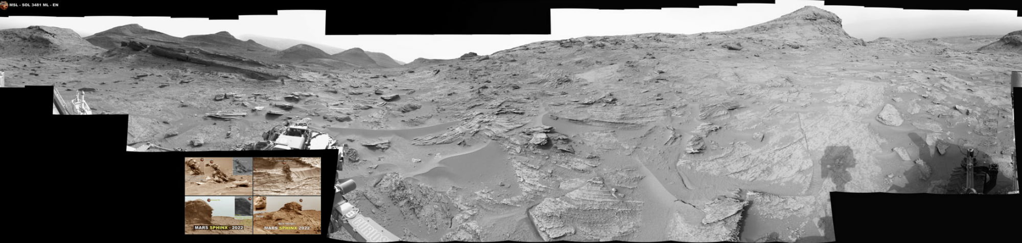 MSL SOL 3481 ML (EN) View of the Mars 2022 Sphinx and a Strange Body ...