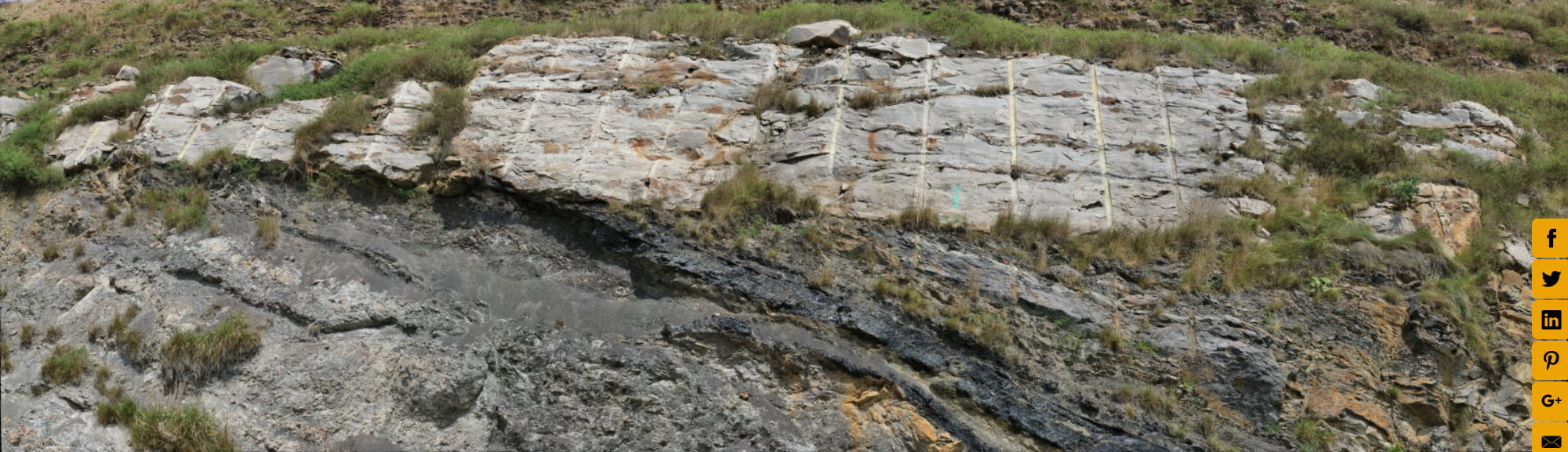 Conemaugh Group, showing paleoslump and fluvial scour features ...