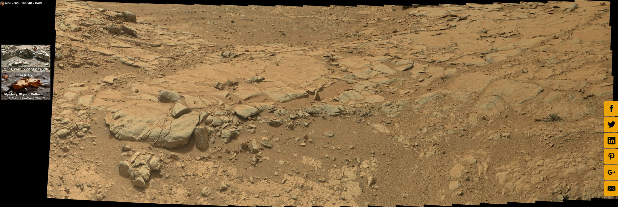 MSL SOL 186 MR (RAW) Mars Downed Plane - Crash Site - ArtAlienTV-Gigapans