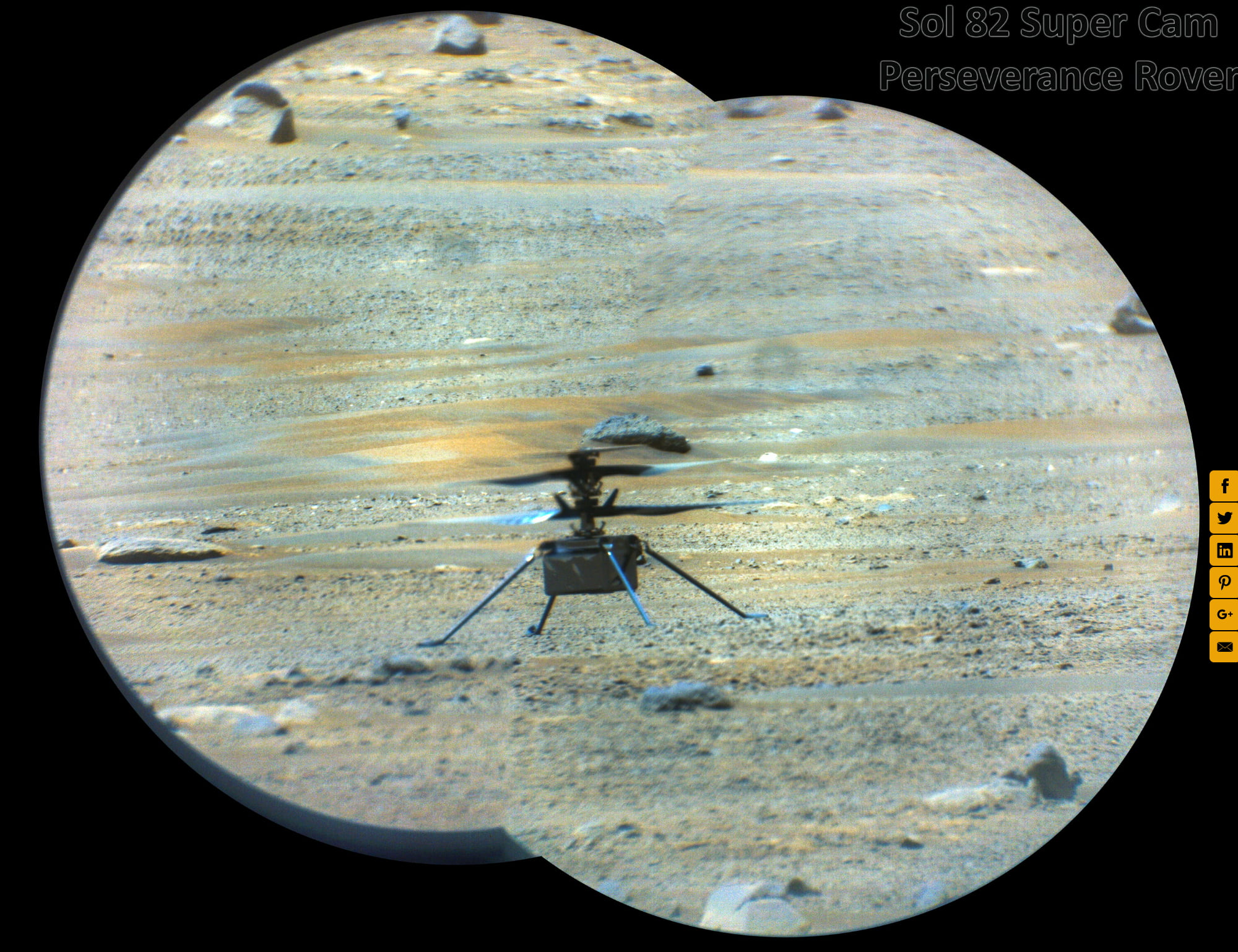 Mars Perseverance Sol 82: SuperCam views "Ingenuity"