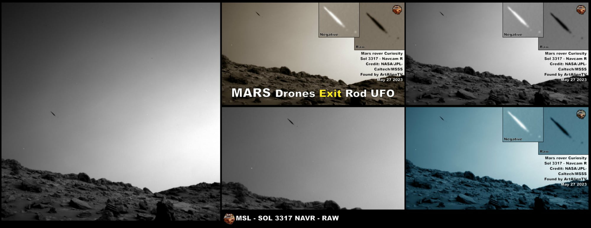MSL SOL 3317 NAVR (RAW) MARS Drones Exit Rod UFO - ArtAlienTV-Gigapans