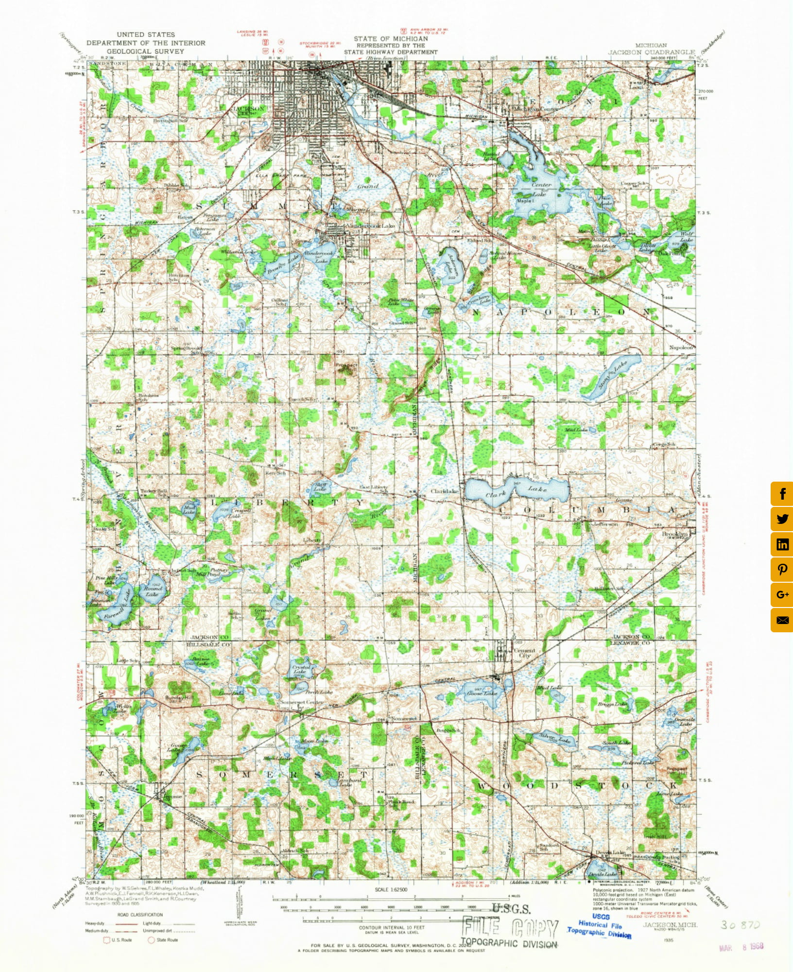 Jackson, Michigan quadrangle