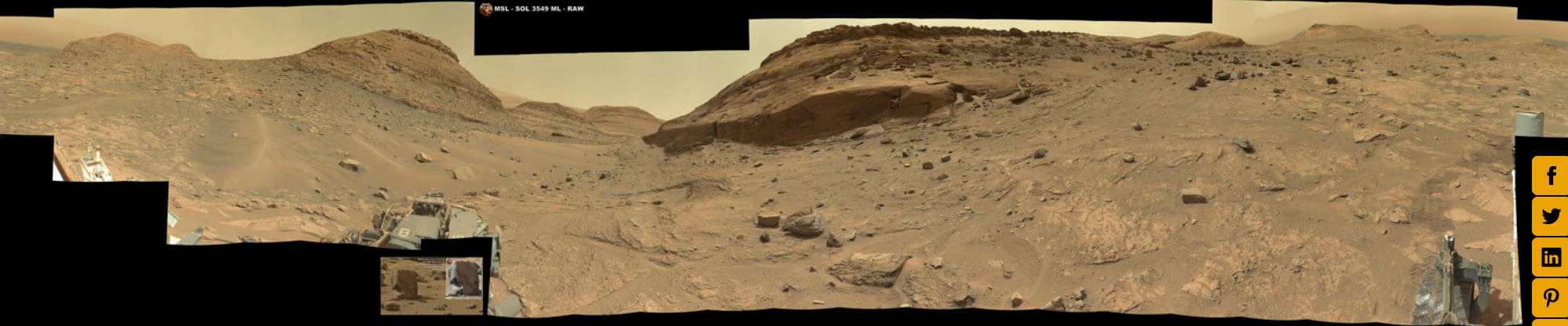 MSL SOL 3549 ML (RAW) Green Mars Column - ArtAlienTV-Gigapans