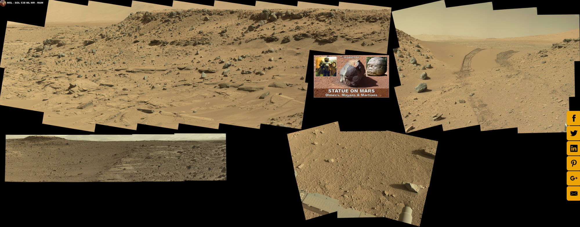 MSL SOL 538 ML MR (RAW) Dingo Gap, Statues on Mars - ArtAlienTV-Gigapans