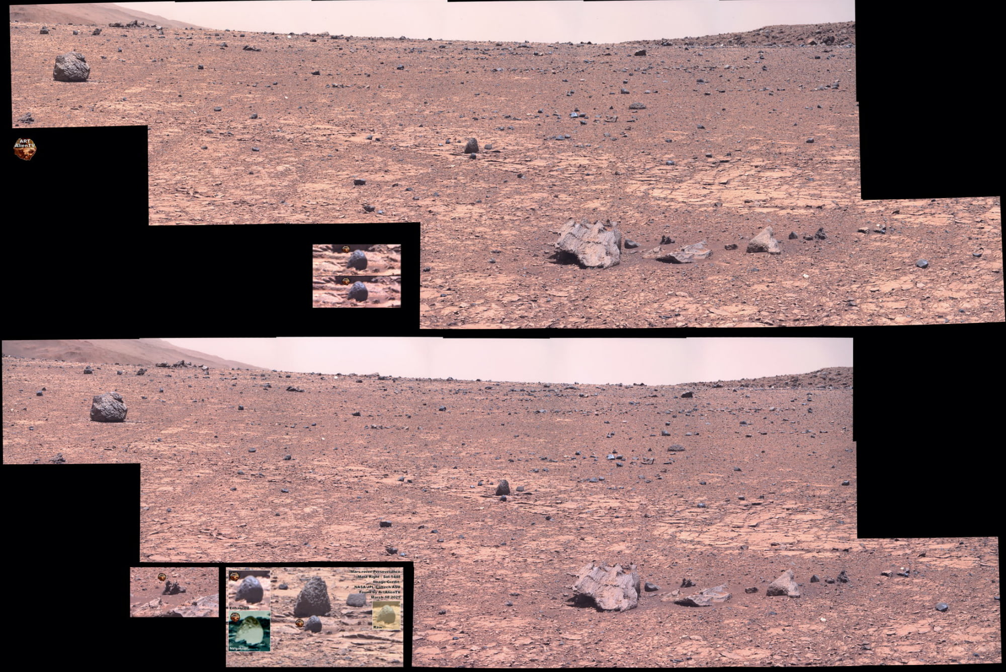 Perseverance SOL 1448 ML MR (EN 50) Mars Skull ? ArtAlienTV-Gigapans