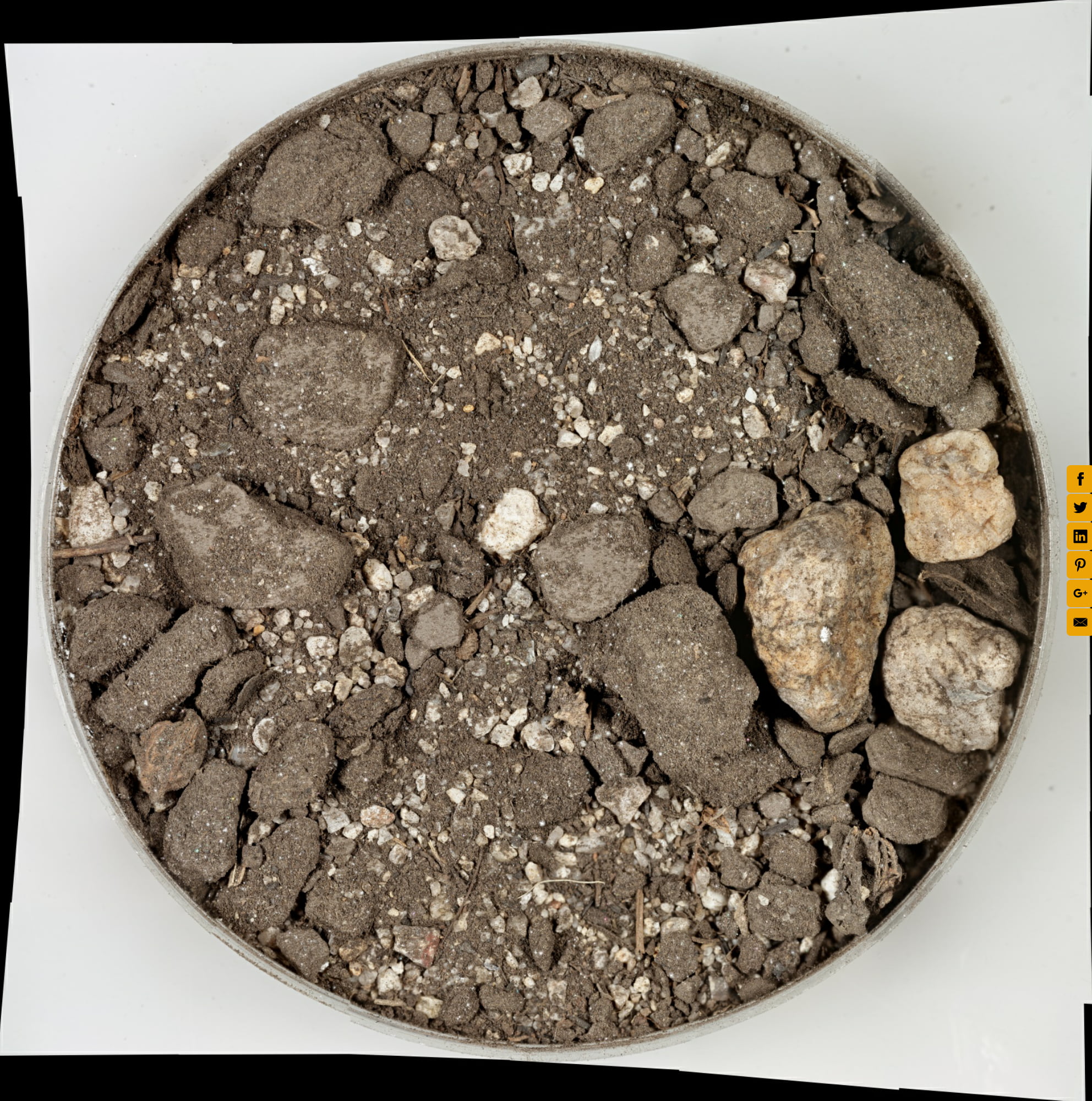 Ashy sediment from Creek Trail in Sabino Canyon, Arizona