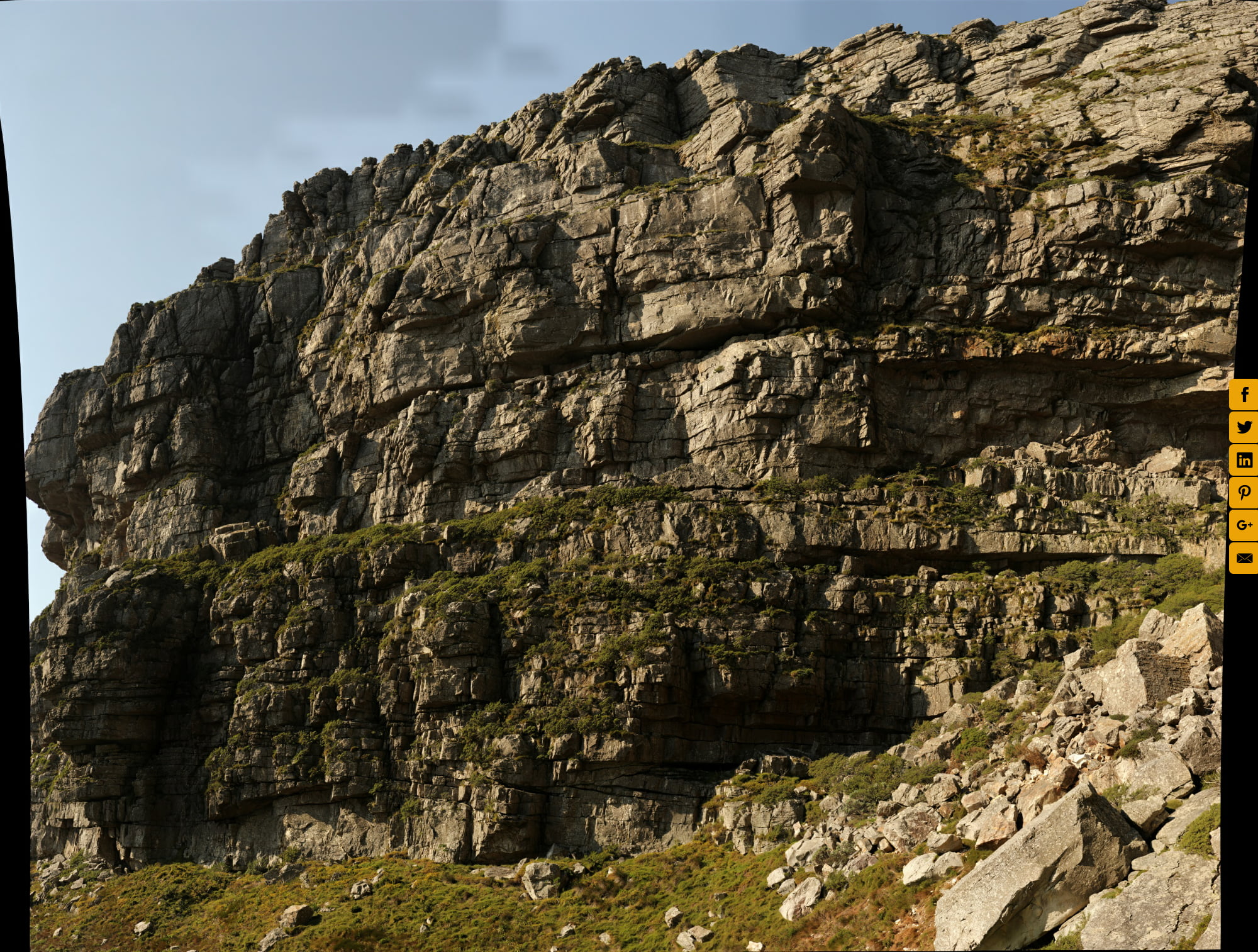 Wall of Peninsula Formation Sandstone, Cape Supergroup, Table Mountain