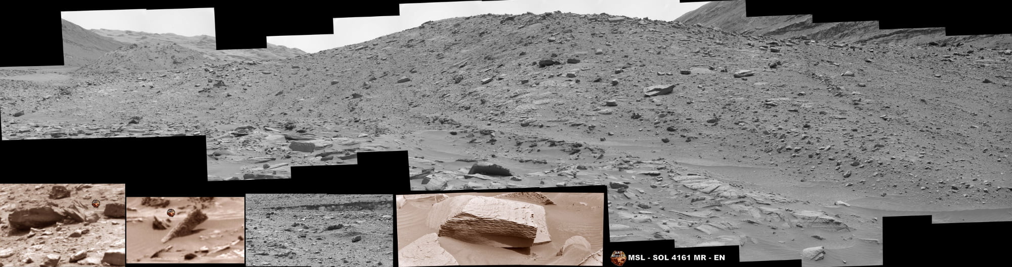 MSL SOL 4161 MR (EN 40) Toppled Column. Dragon Ridge - ArtAlienTV-Gigapans