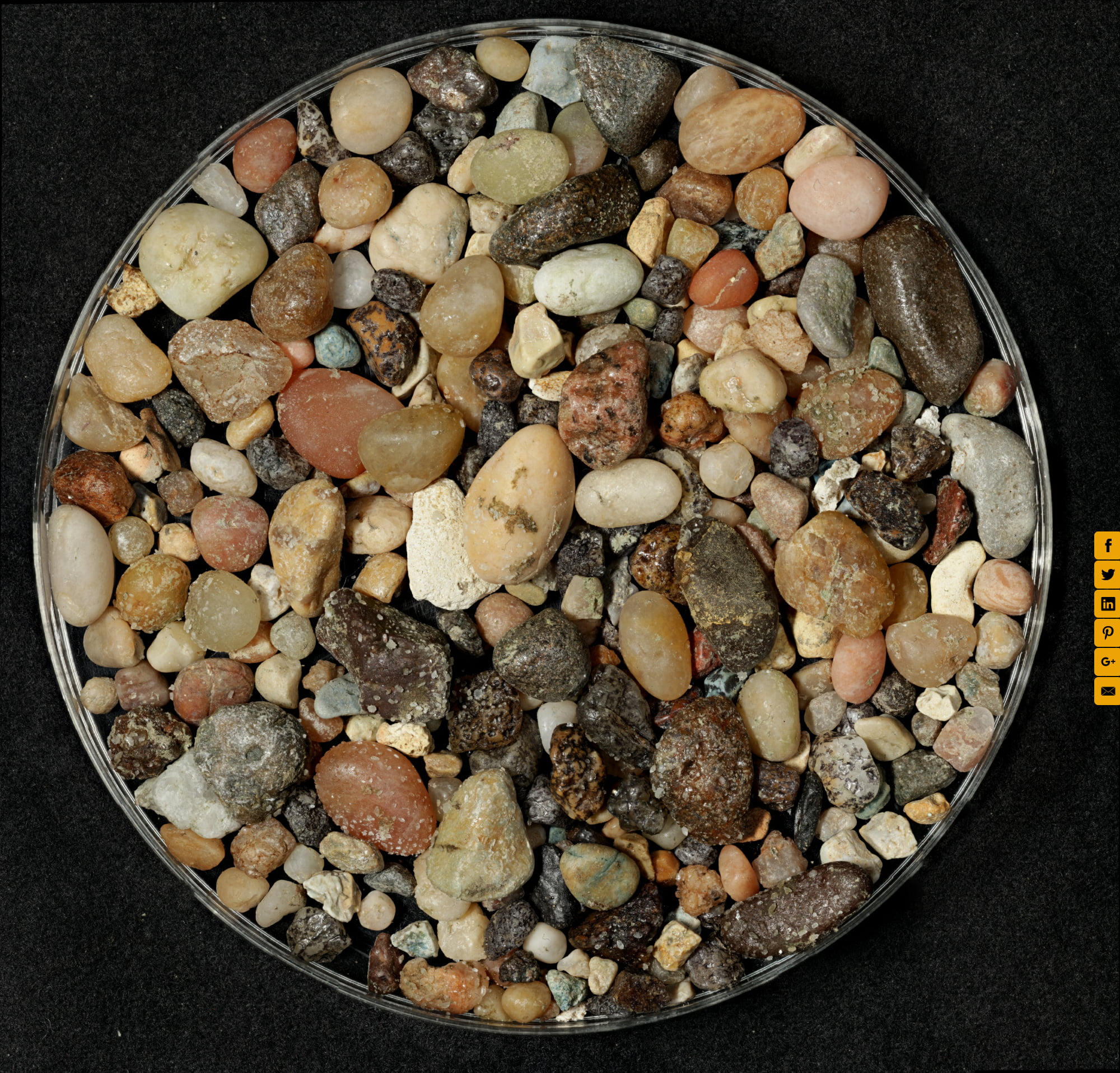 Calcite precipitated on aquarium gravel