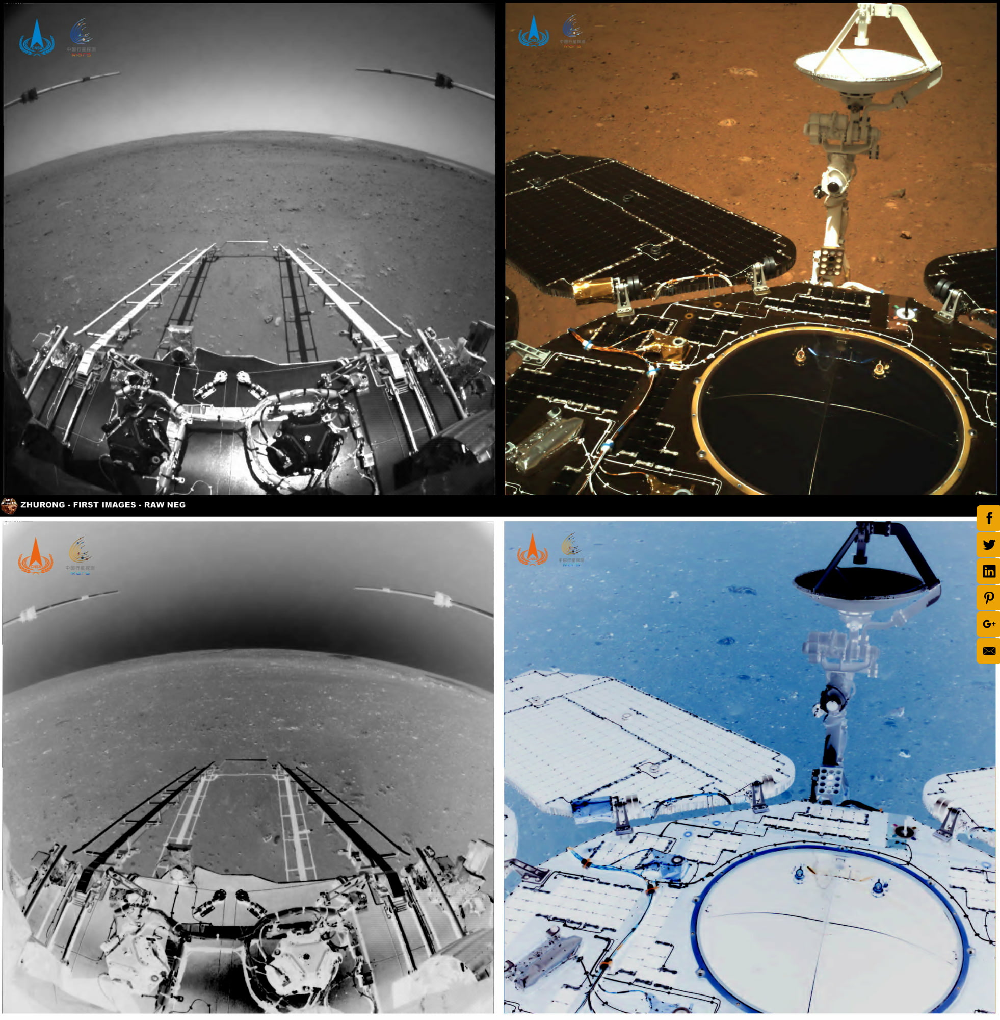 ZHURONG (RAW/NEGATIVE) First Mars Images - CNSA - ArtAlienTV-Gigapans