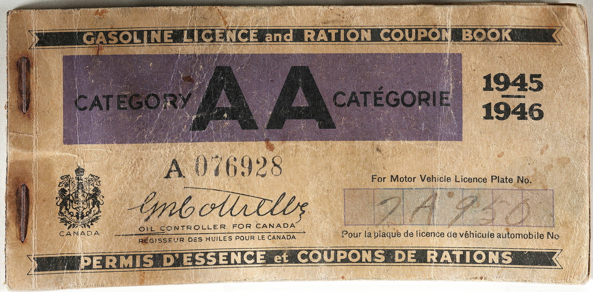 WWII Ration Coupon Book - Canada