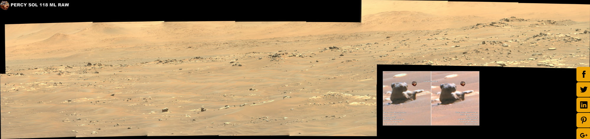 Perseverance SOL 118 ML (RAW) Strange Animal Statue - ArtAlienTV-Gigapans