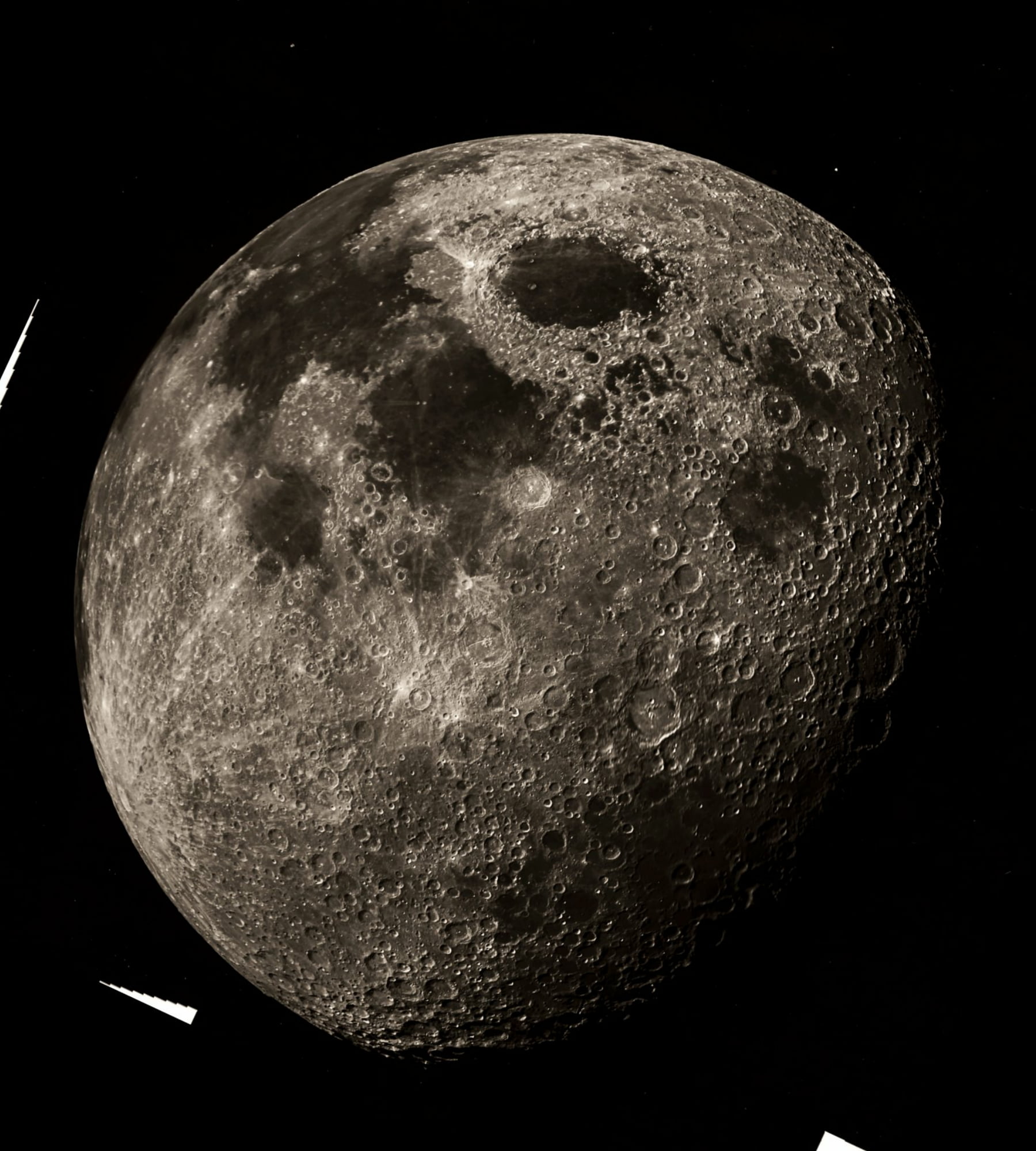 Apollo 15 Whole Moon Gigapan 13 images Photo Merged Upscale Details