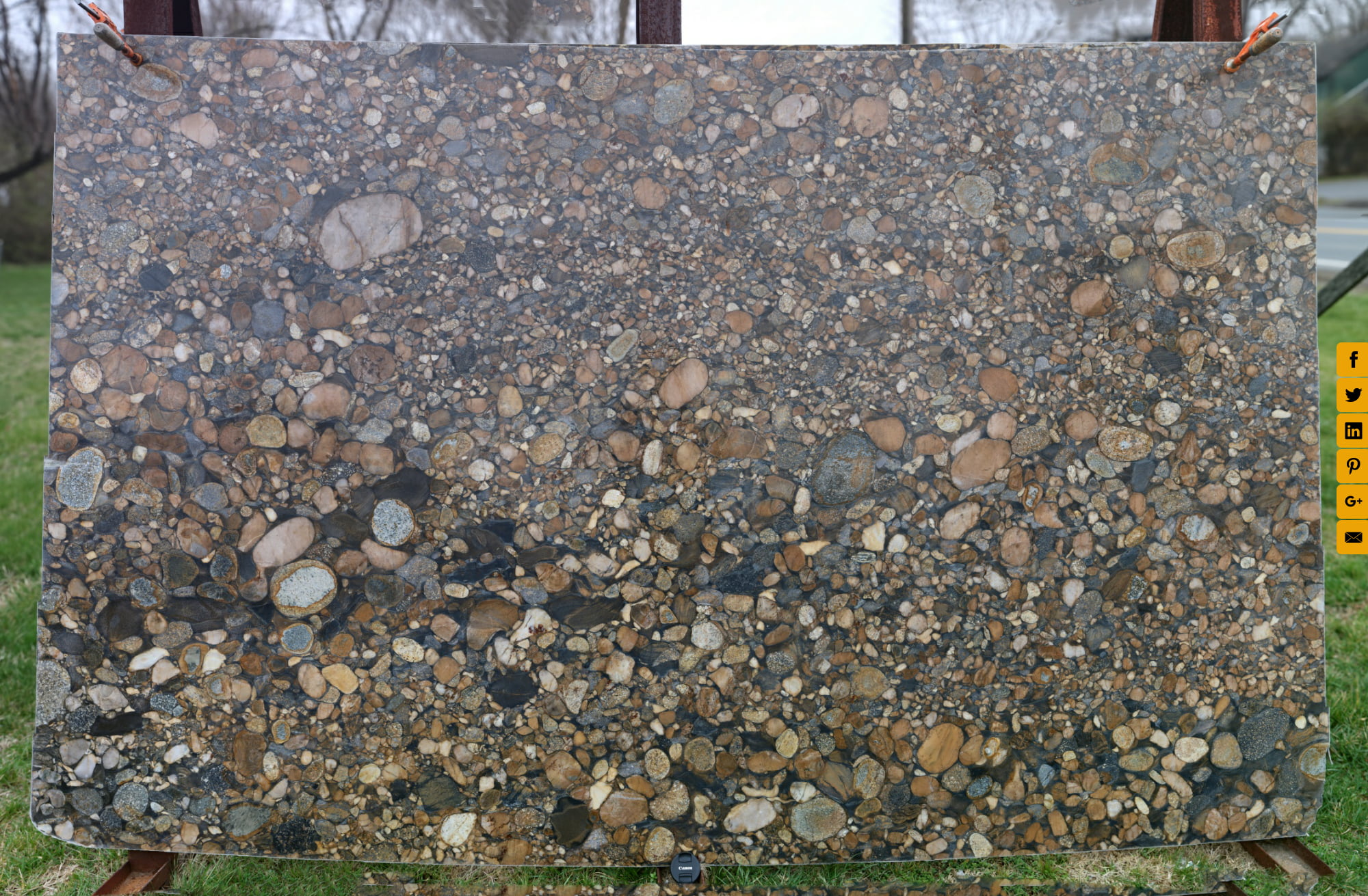 Conglomerate as countertop, on display in Berryville, Virginia