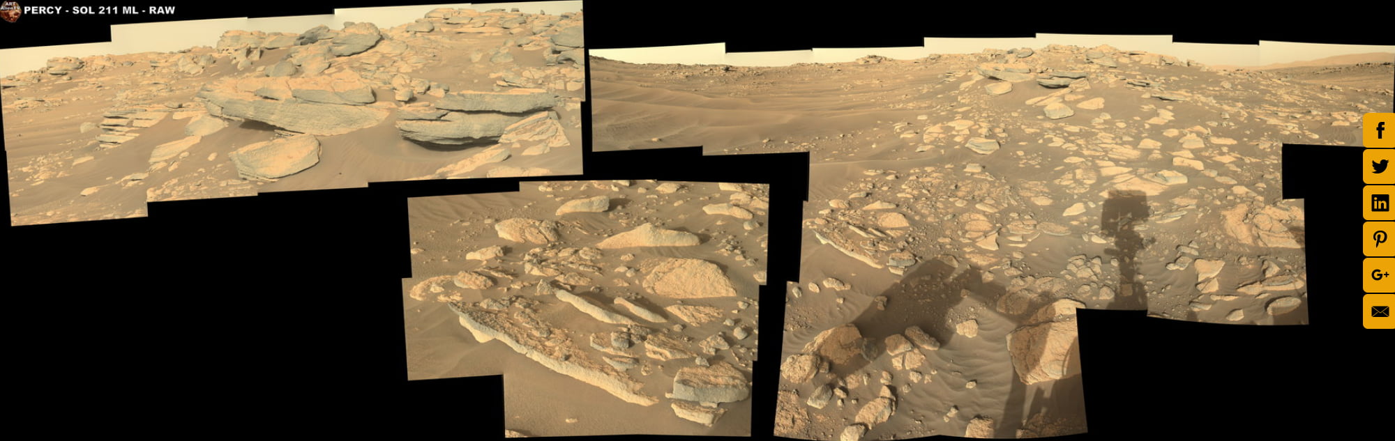 Perseverance SOL 211 ML (RAW) Mars Citadel Structure: Side View ...