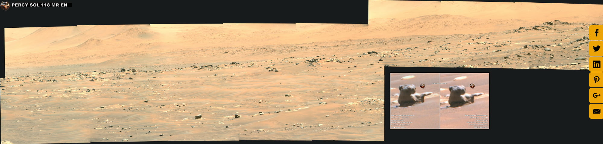 Perseverance SOL 118 MR (EN) Strange Animal Statue - ArtAlienTV-Gigapans