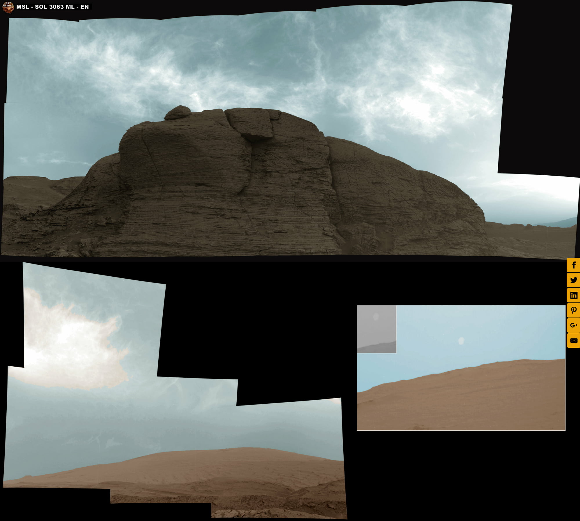 MSL SOL 3063 ML (EN) Mars Clouds and Phobos above Mt Sharp - ArtAlienTV ...