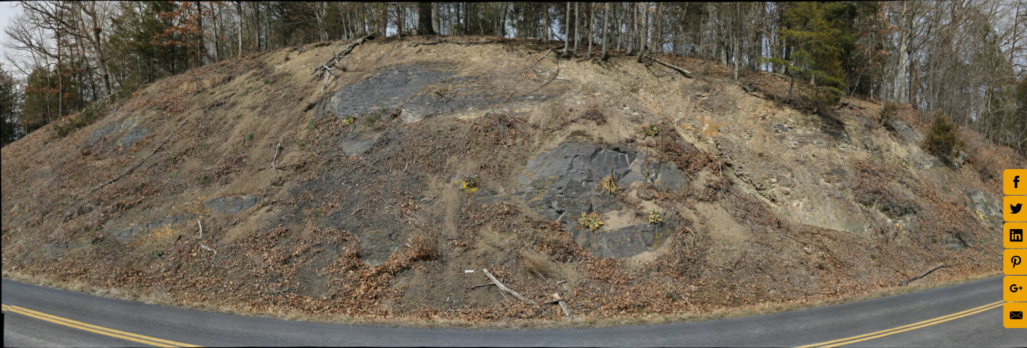 Outcrop at the intersection of Fort Valley Road and Ramsey Road, Fort ...