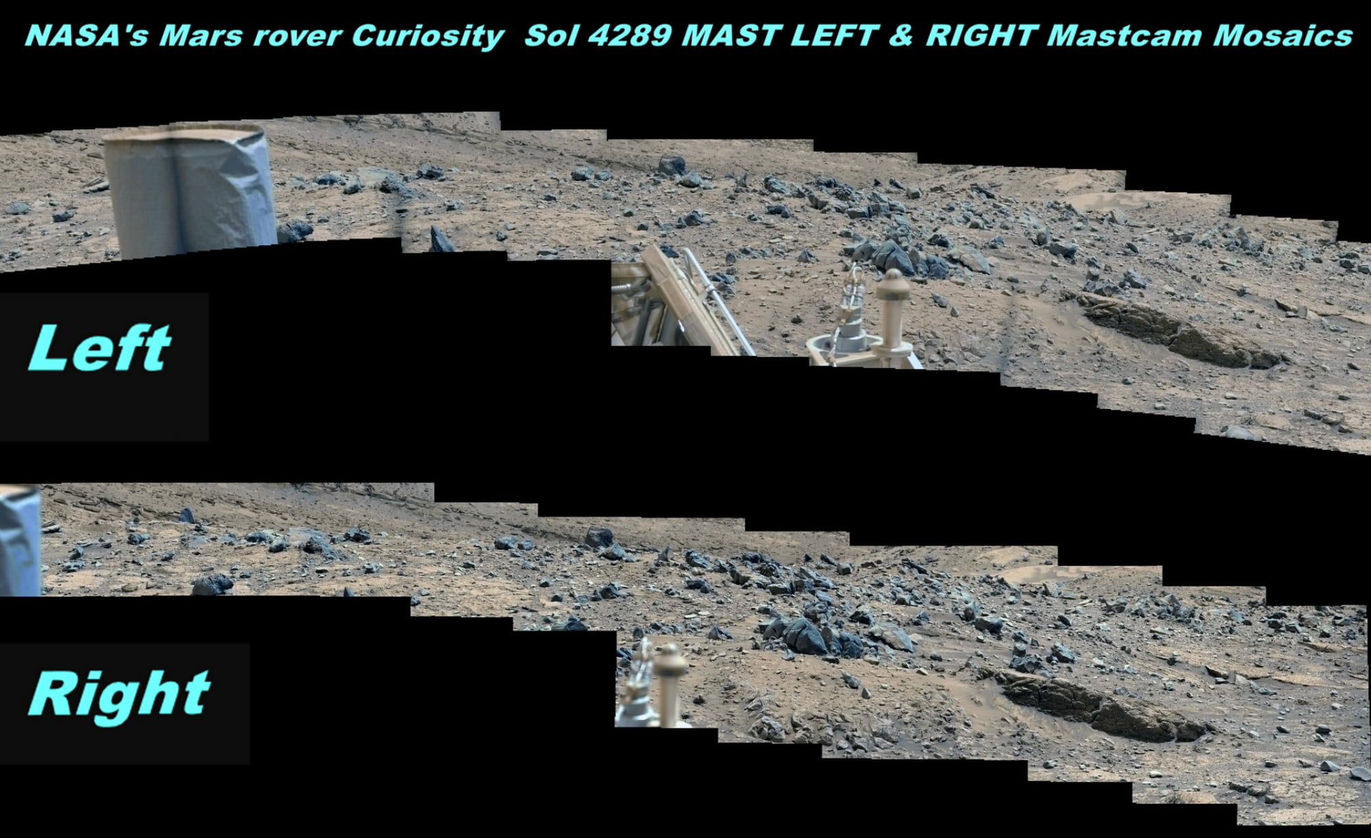 Curiosity Sol 4289 MAST LEFT & RIGHT