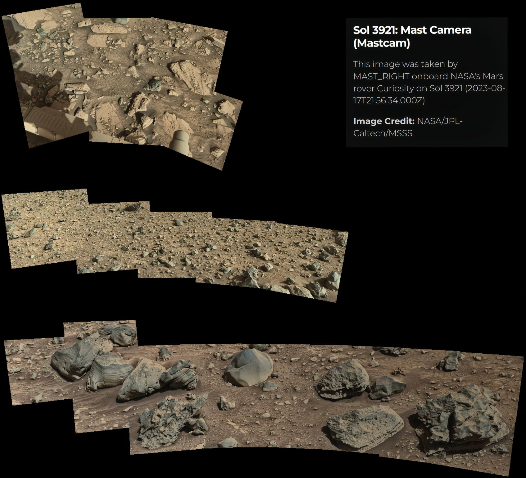 Mars Curiosity rover sol 3921MR 28 images