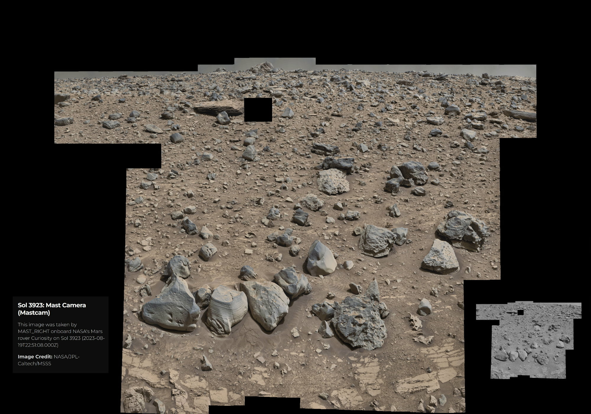 Mars Curiosity rover sol 3923MR