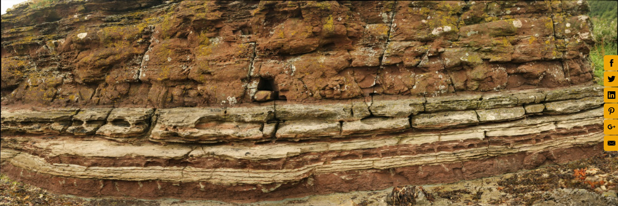 Triassic red beds, near Kildonan, Arran, Scotland