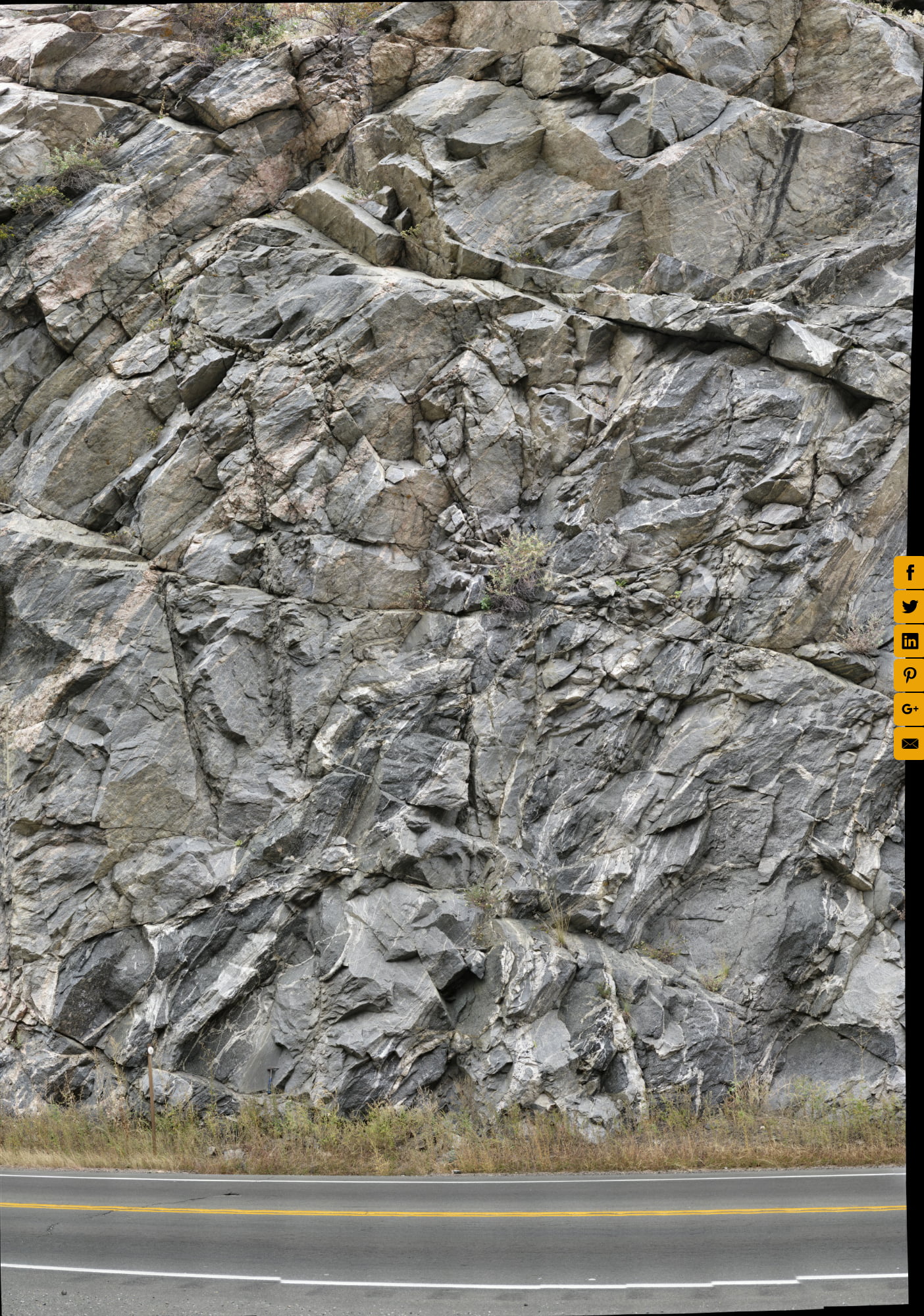 Tilted, Folded, Intruded Metamorphic Rock, Clear Creek Canyon, Colorado